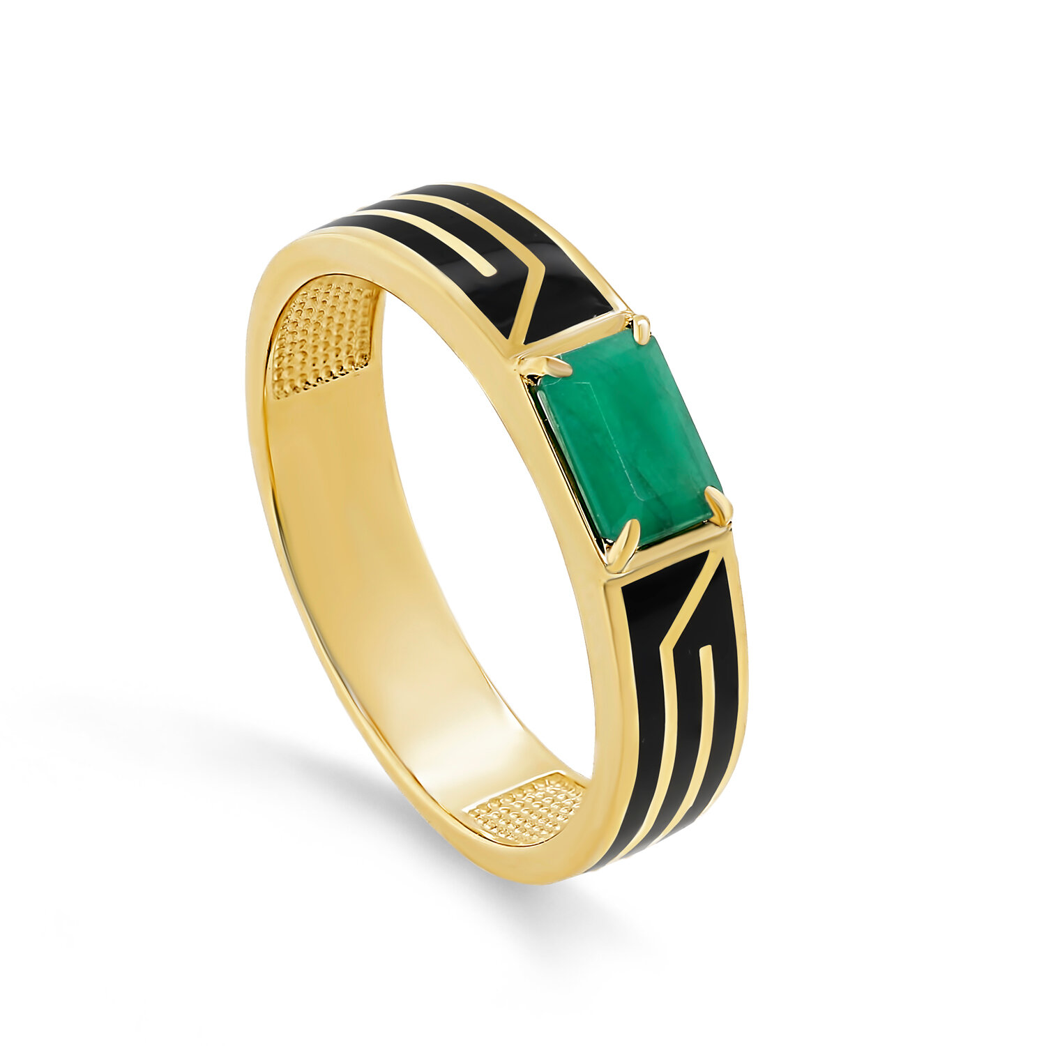 Кольцо JEWELIN, желтое золото, 585 проба, изумруд