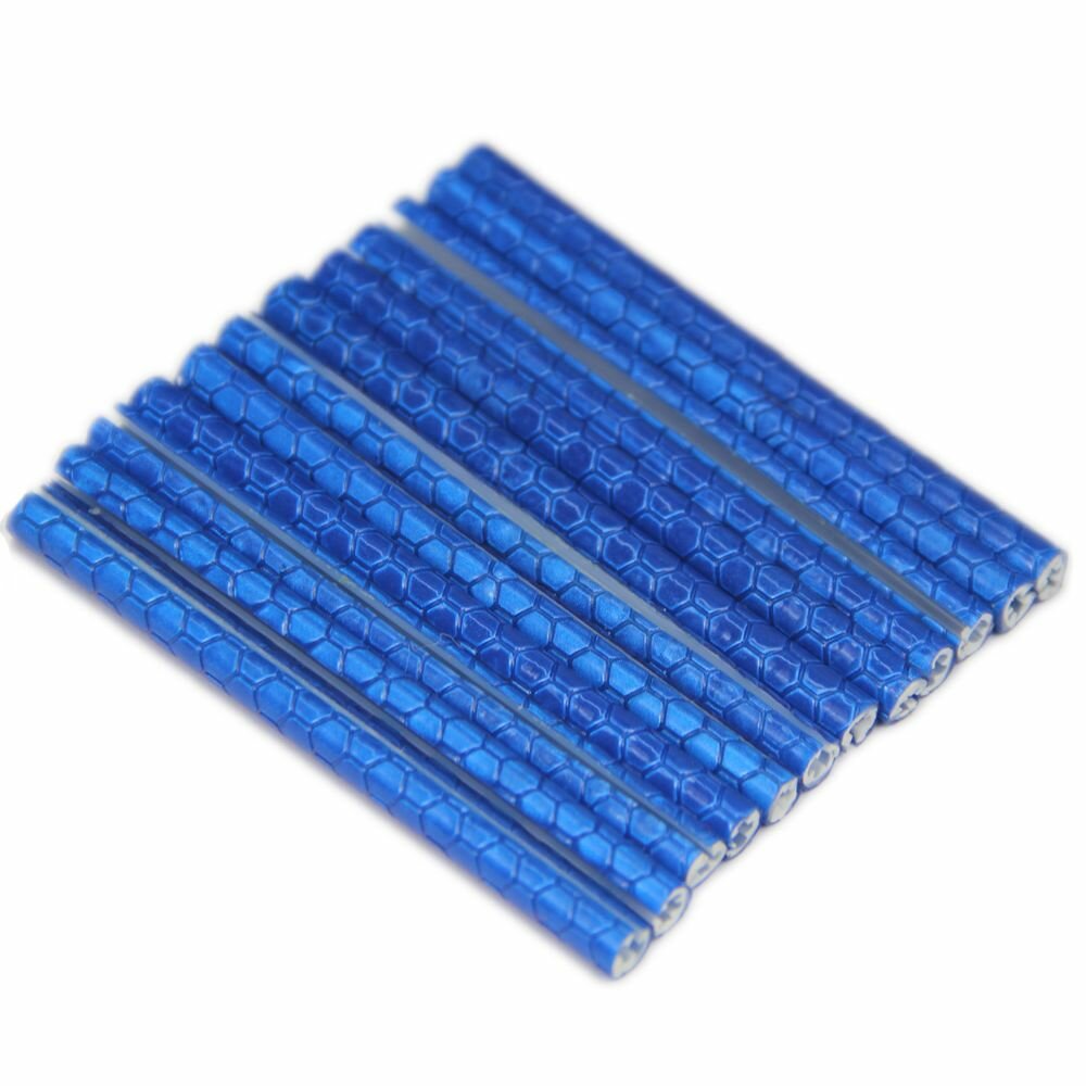 Набор наклеек светоотражающих на спицы синий 12 шт