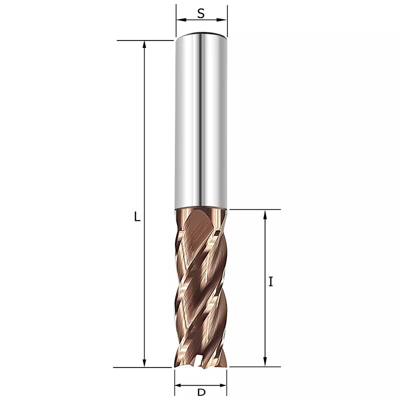 Фреза спиральная по стали Z4 D=4x11x50 S=4 Rotis 143.0411504SL