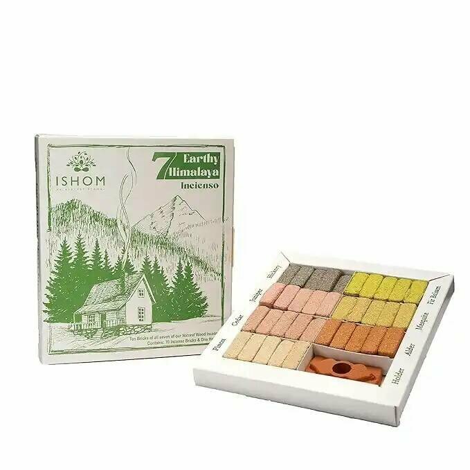 ISHOM Bricks 7 EARTHY HIMALAYA Incienso, Aromatika (ишом Набор гималайская земля из 7 видов ароматических брикетов, Ароматика), 1 уп.