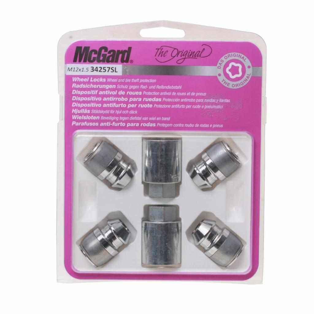 Гайка колеса М12х1.5х35 секретки конус закрытая комплект 4шт. головка под ключ 19мм, 34257 SL, MCGARD