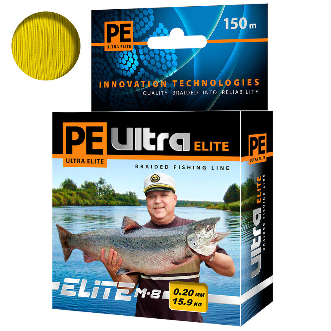 Плетеный шнур для рыбалки AQUA PE ULTRA ELITE M-8 Yellow 0,20mm 150m