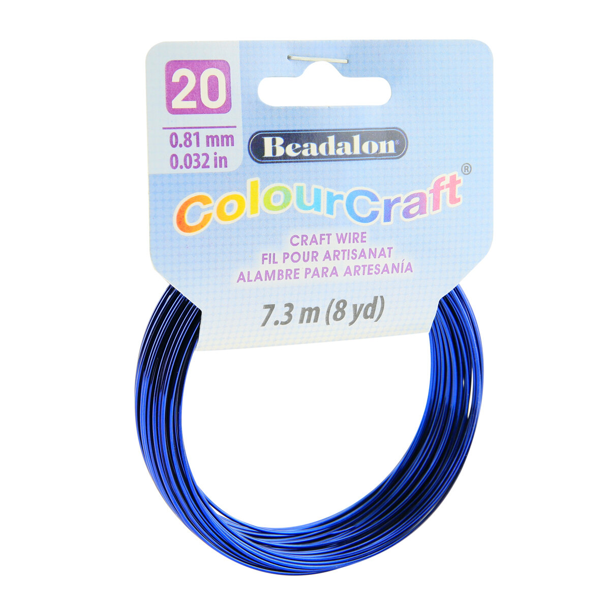 Проволока гибкая, 0.812мм, Beadalon ColourCraft, синего цвета, моток, 7.3 метра