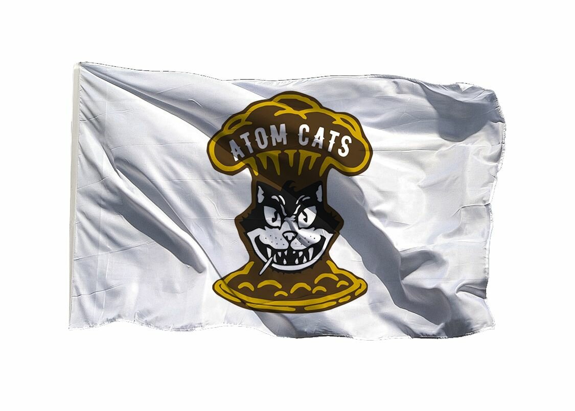 Флаг Атомных Котов из Fallout Фоллаут 90х135 см на сетке для улицы, для флагштока