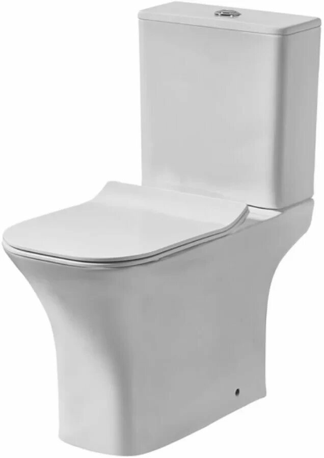 Унитаз-компакт Orange C02-000W безободковый, с сиденьем микролифт, белый глянец