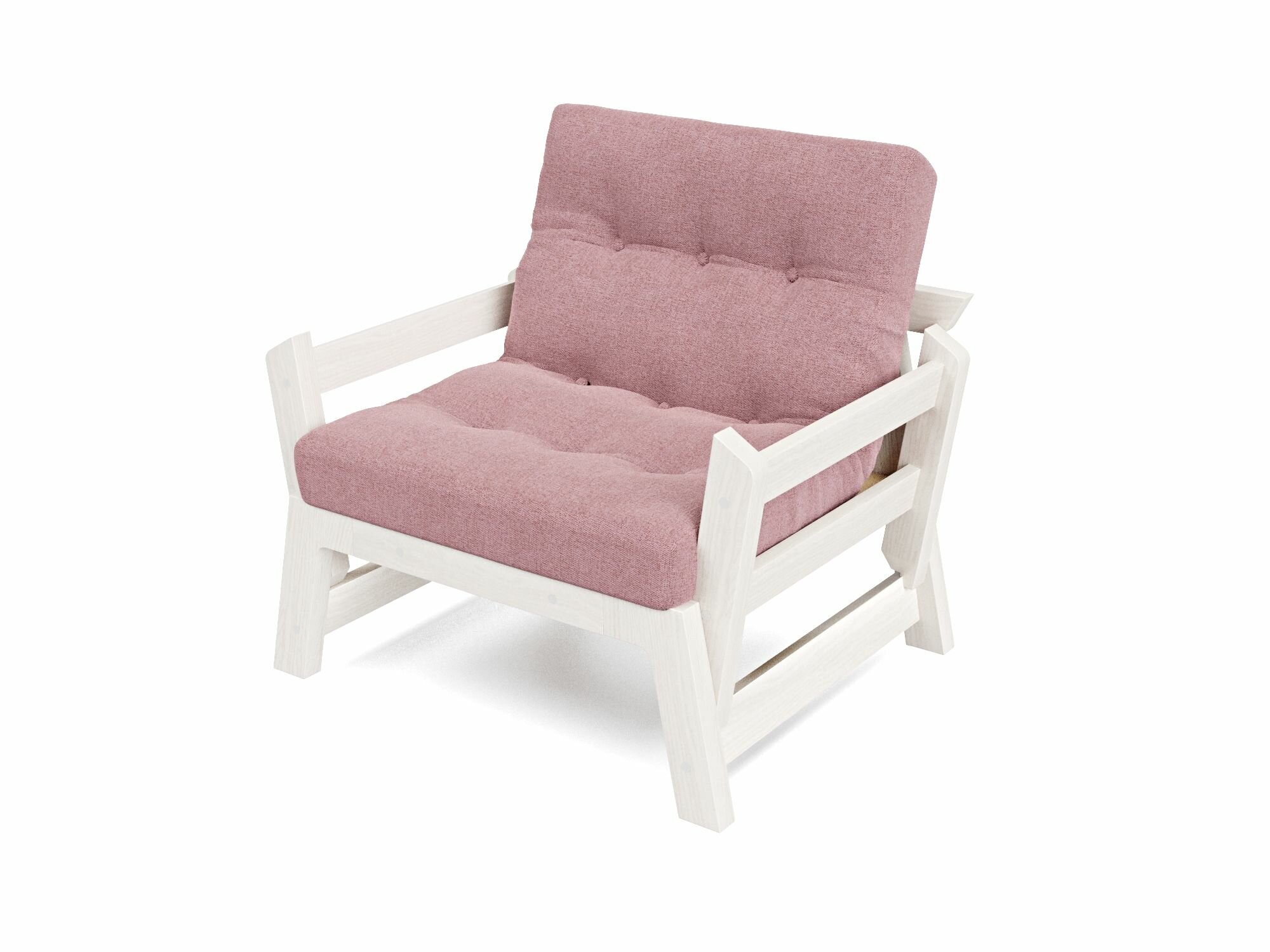 Садовое кресло Arsko Мод-С, розовый-беленый дуб, рогожка, массив дерева, с подлокотниками, для дома, скандинавский лофт