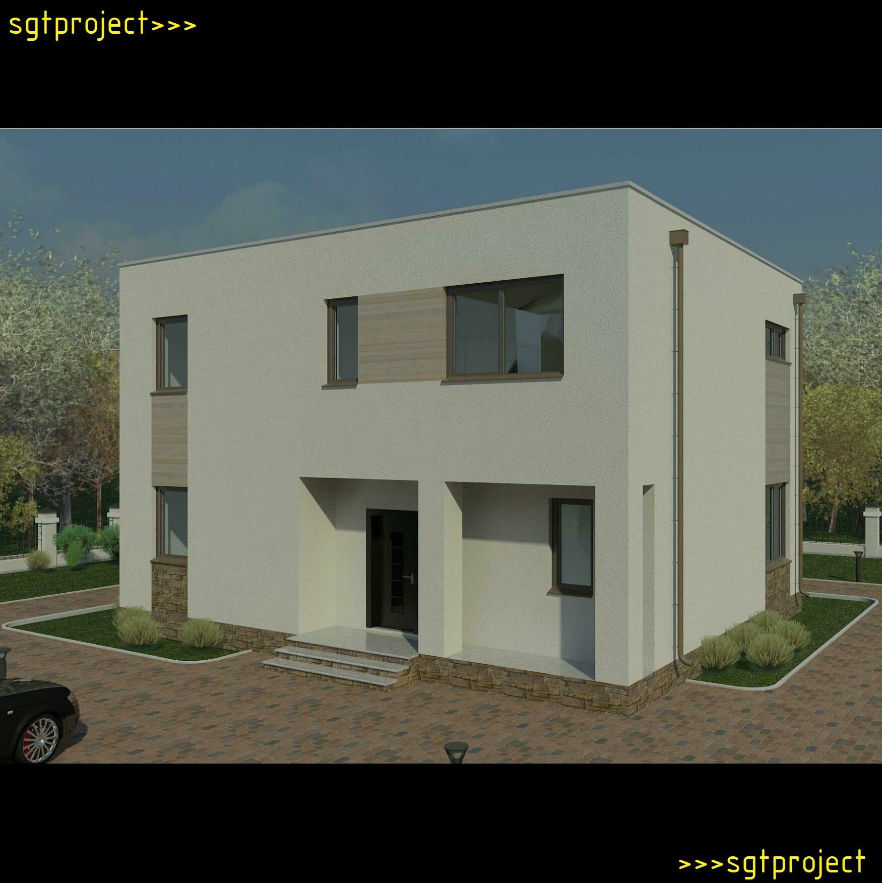 Проект двухэтажного дома размерами 12×11м