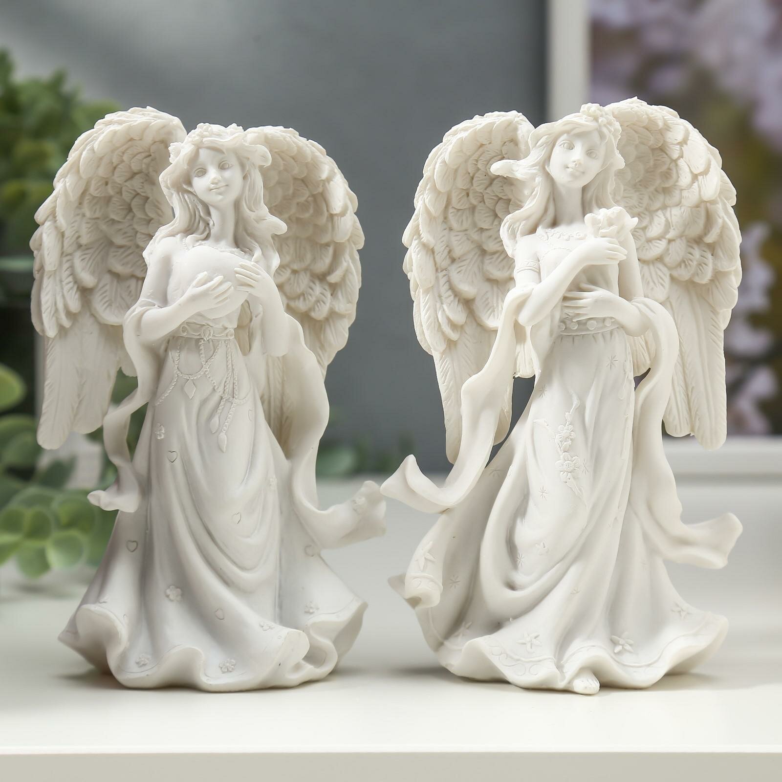 Сувенир полистоун "Ангел-девушка воздушная"микс 12,5х7,5х5 см