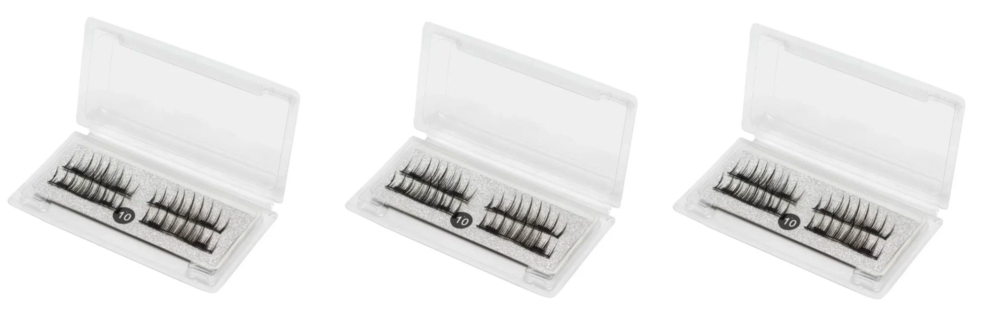 Магнитные накладные ресницы Nail Art на двух магнитах 10 - 3 штуки