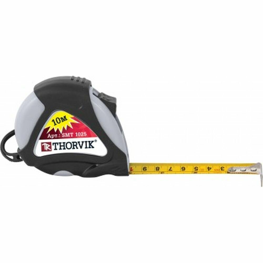 Рулетка в обрезиненном корпусе, 10 м Thorvik SMT1025