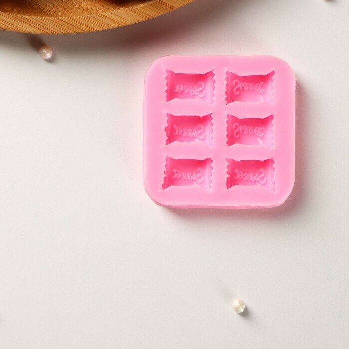 Молд 6х6х1 см 'Sweet', цвет розовый