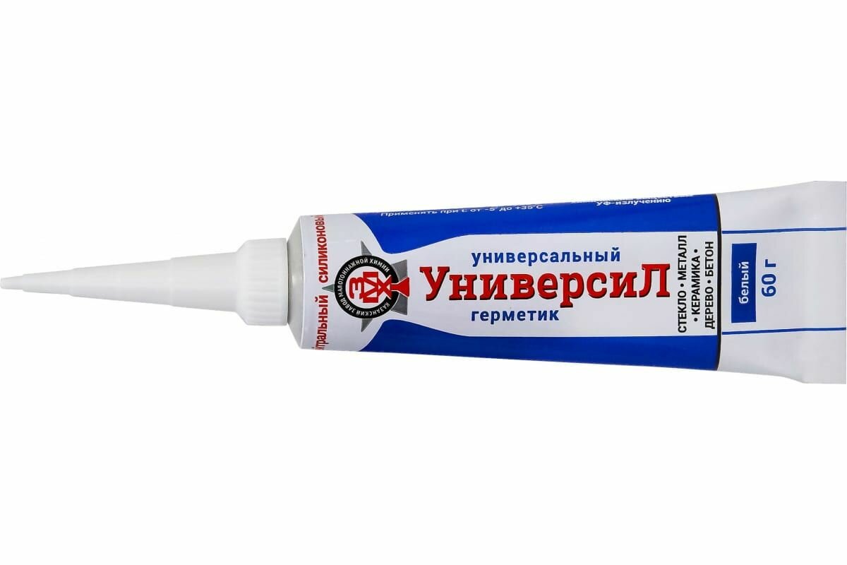 Силиконовый нейтральный универсальный герметик универсил (белый; 60 г) 11214-060