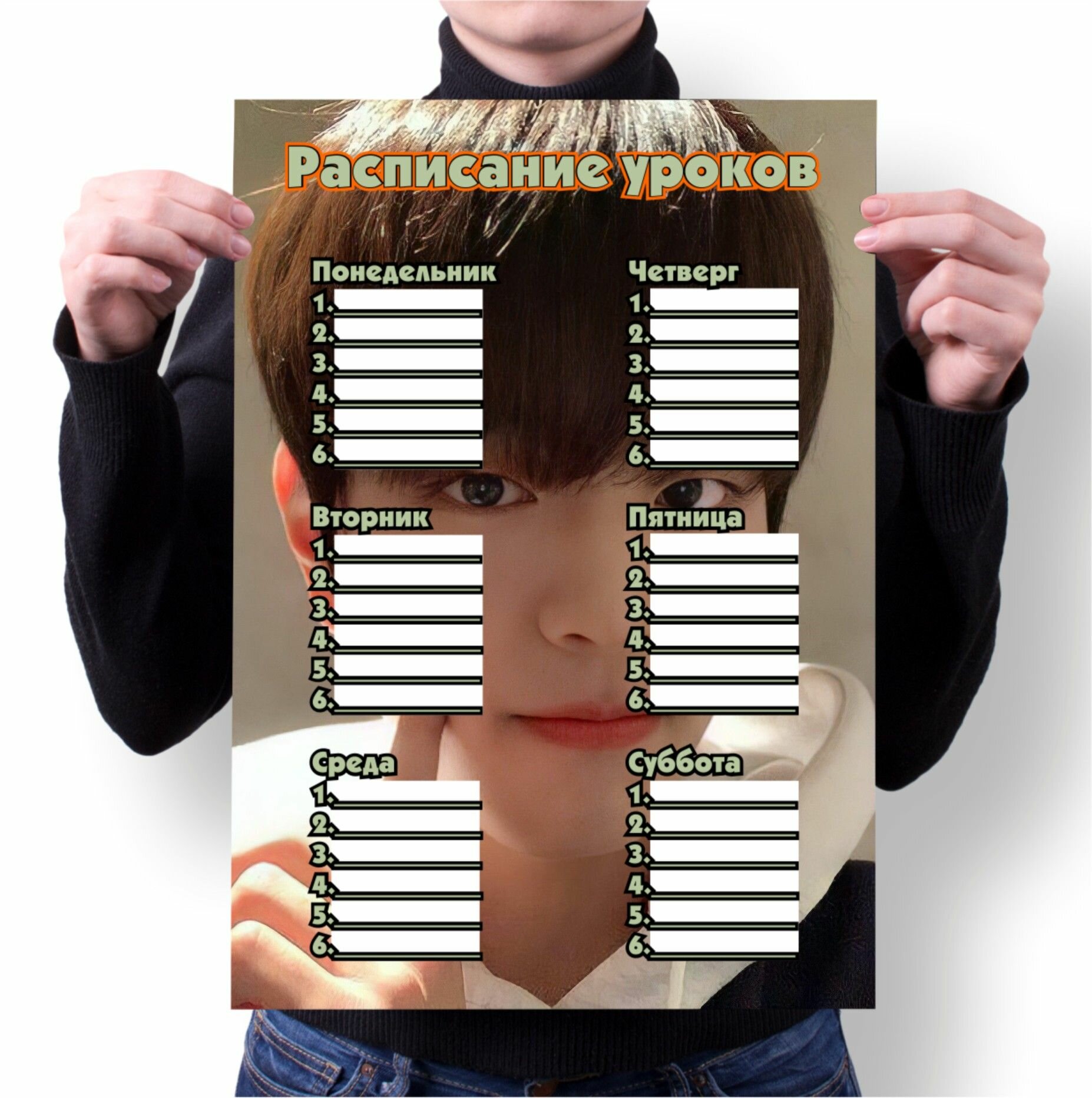 Расписание уроков формата А3 с принтом "Stray Kids"