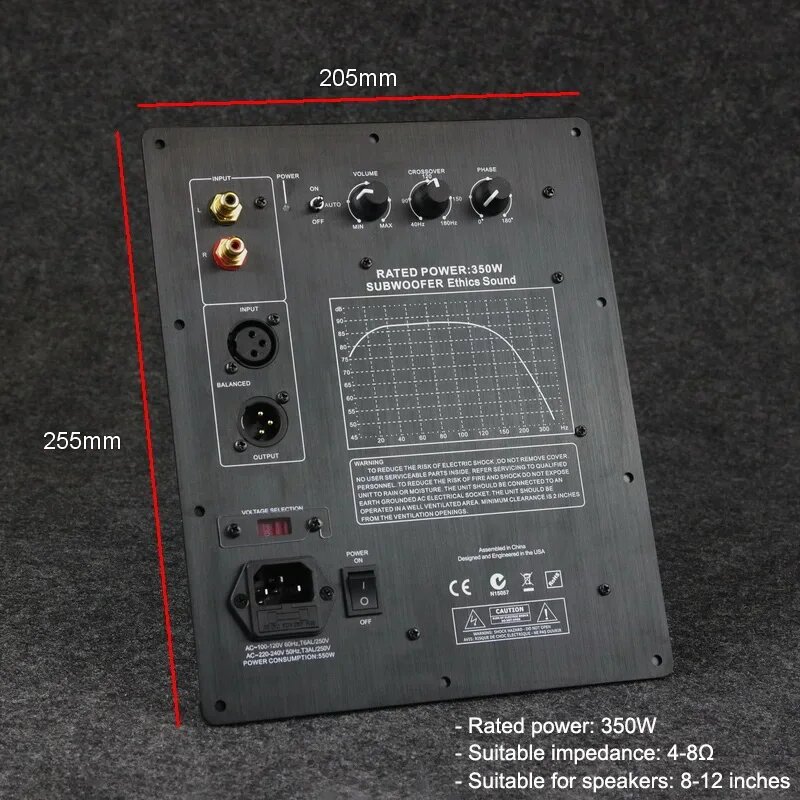 DIXSG Цифровой усилитель мощности для сабвуфера 350 Вт WITHOUT Plug