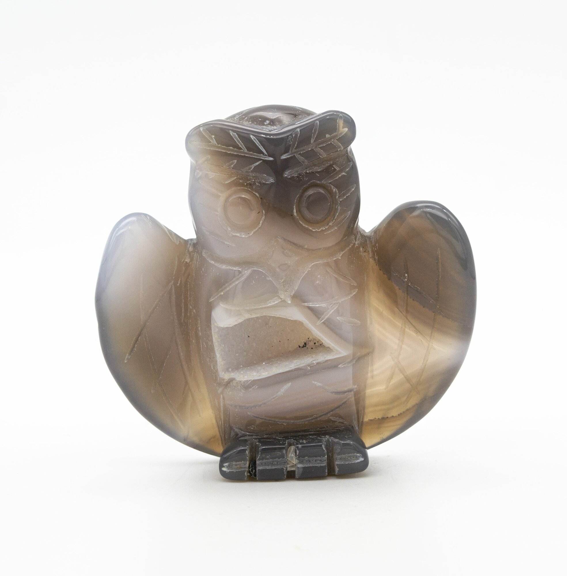 Статуэтка совы из агата (жеода) 23
