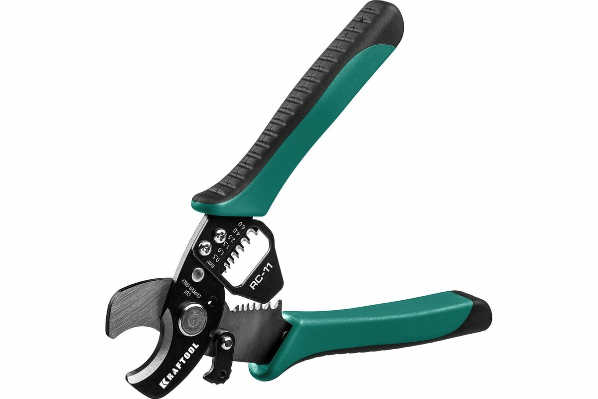 KRAFTOOL RC-11 кабелерез d-11 мм, резка кабеля 0.5-6 мм2, съемник изоляции для монтажа