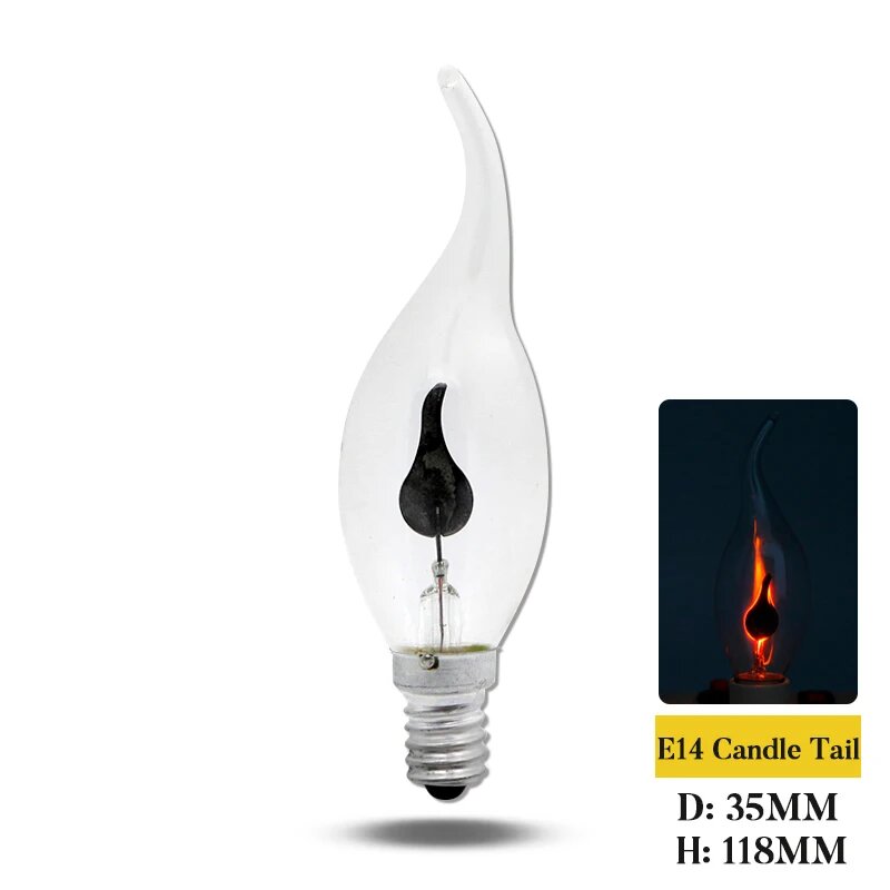 Парксон LED лампа с эффектом пламени E14/E27 3W E14 Candle Tail, 10 шт.