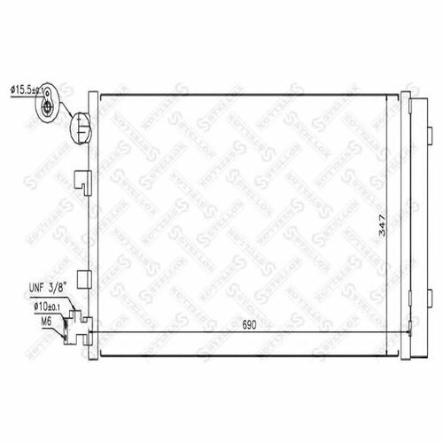Радиатор кондиционера Stellox 1045673SX для Renault GRAND SCENIC III JZ01 III, Kangoo, Megane III, Scenic III