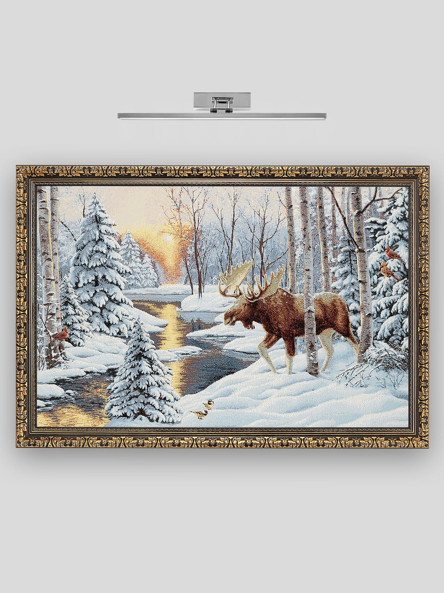 Картина на стену Магазин гобеленов "Костромской заповедник лось" 55*81 гобеленовая, гобелен, интерьерная