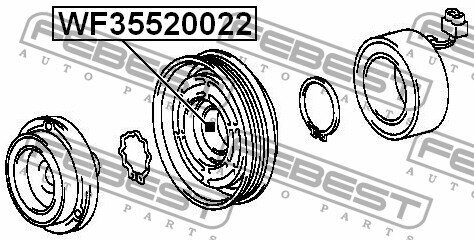 Подшипник кондиционера (35X52X22) (ALL TOYOTA MITSUBISHI HONDA MAZDA NISSAN) FEBEST FEBEST WF35520022