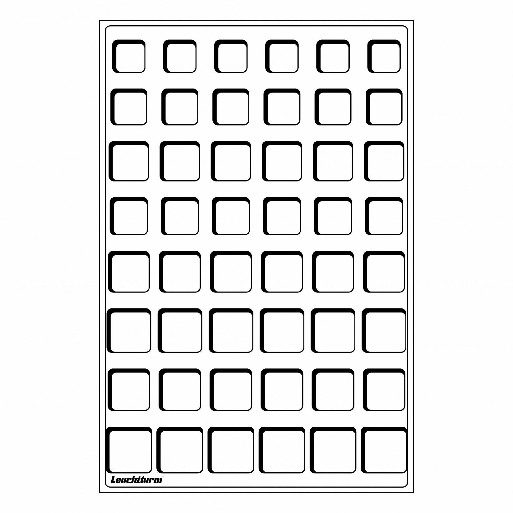 Планшет (вкладыш) TABEURO6BL на 48 ячеек для 6 наборов монет евро, 2 шт. - Leuchtturm (Германия)