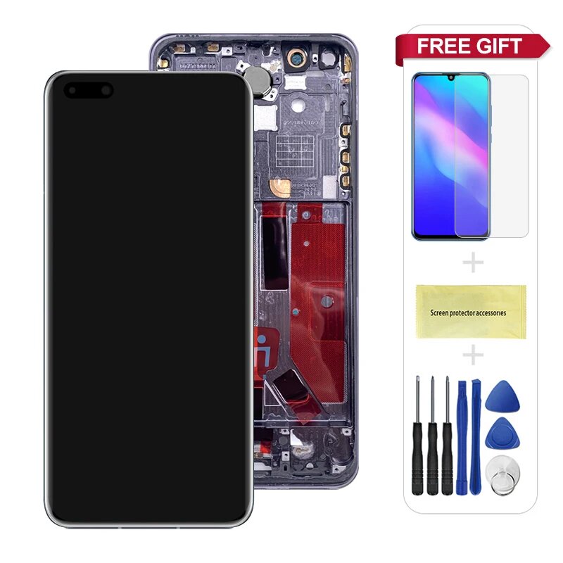 6,58 'для Huawei P40 Pro, полный ЖК-дисплей, дигитайзер сенсорного экрана в сборе для Huawei P40 Pro, замена ЖК-дисплея, ремонт Black With Frame