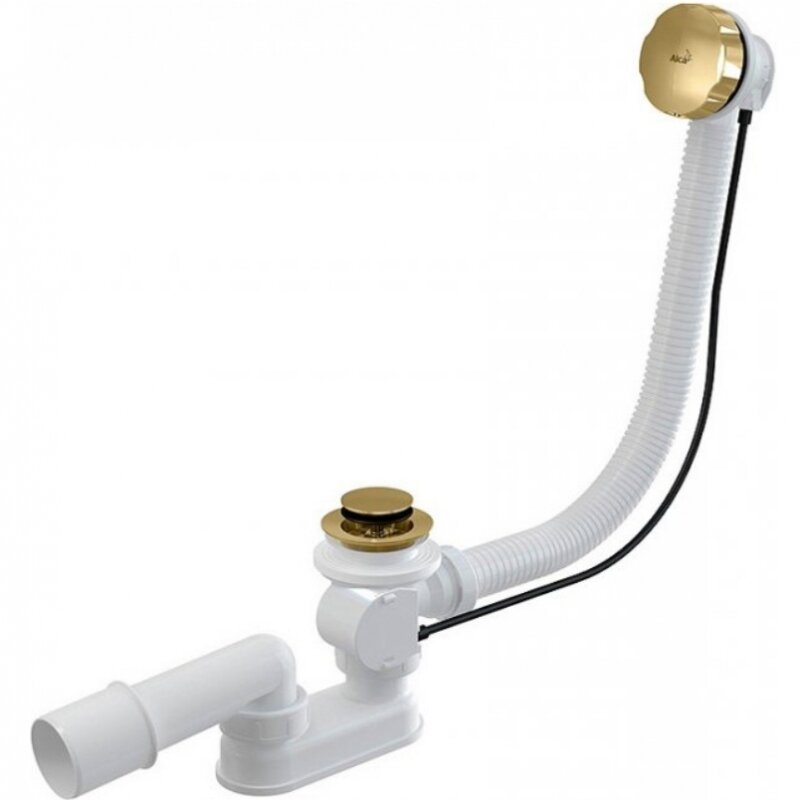 Alcadrain Слив-перелив полу-автоматический для ванны A55K-80GOLD Alcaplast