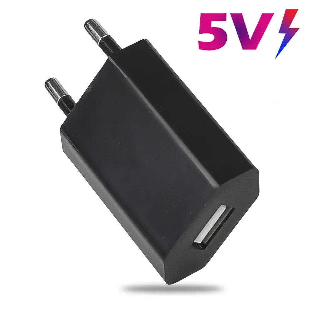 1-5 шт. настенное зарядное устройство USB с европейской вилкой для iPhone iPad Samsung Xiaomi Huawei Honor Google Универсальное зарядное устройство для телефона 5 в 1 а адаптер питания EU Plug-Black, 1Pcs