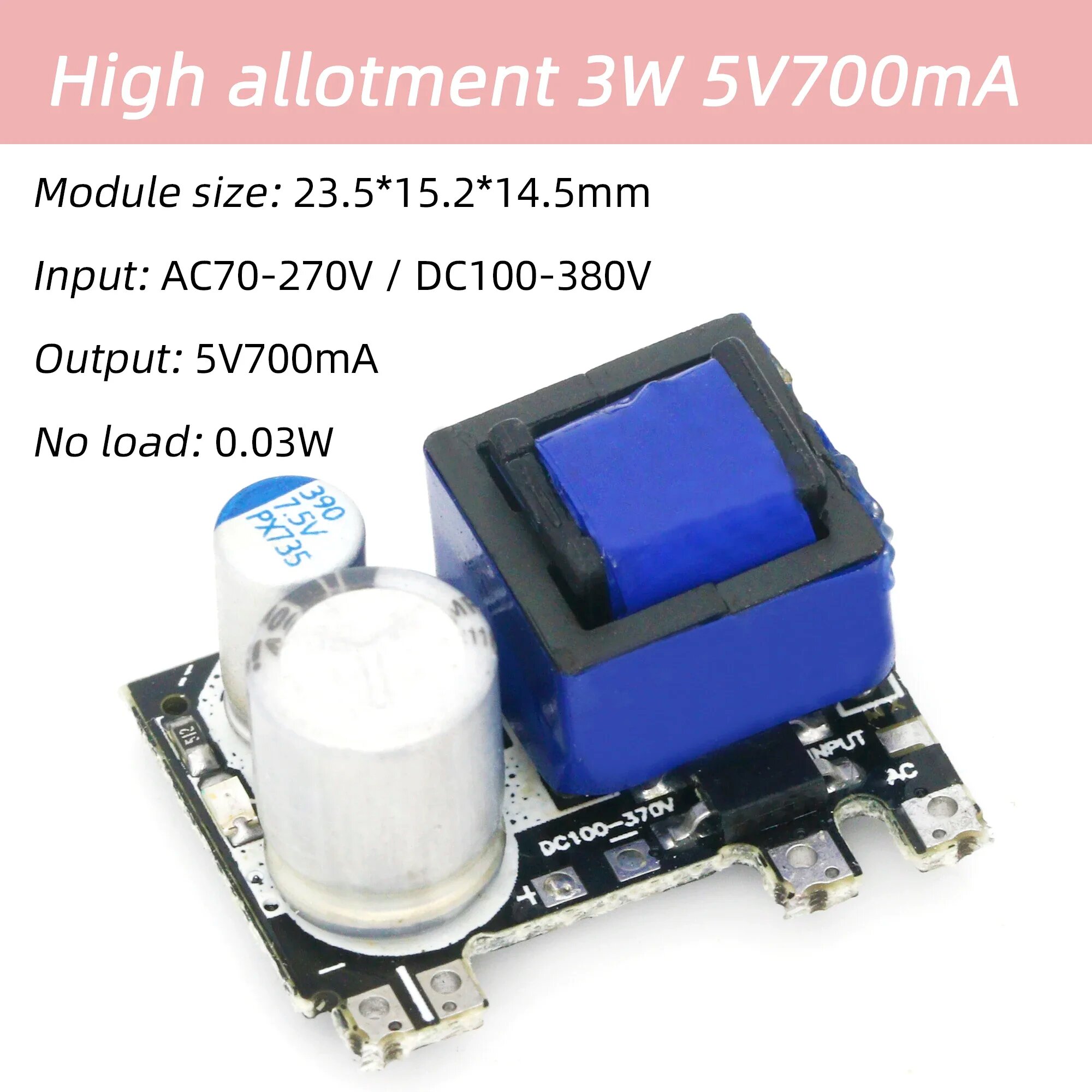Преобразователь напряжения 3 Вт 5V 700mA S5V700mA