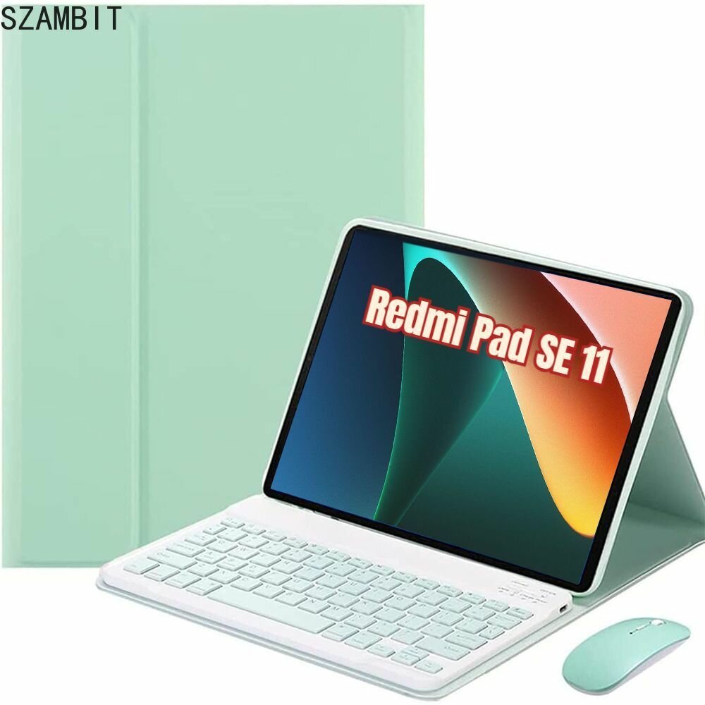 Магнитный чехол-клавиатура для Redmi Pad SE 11 дюймов 2023, совместимый с Bluetooth и мышью Ж ж