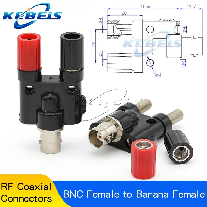 KEBEIS Q9 BNC на Банан разветвитель 3 Way BNC F to Banana F