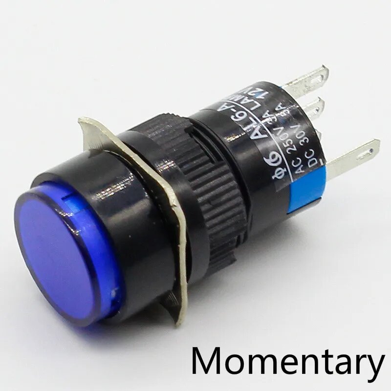 LED кнопочный переключатель Blue 12V