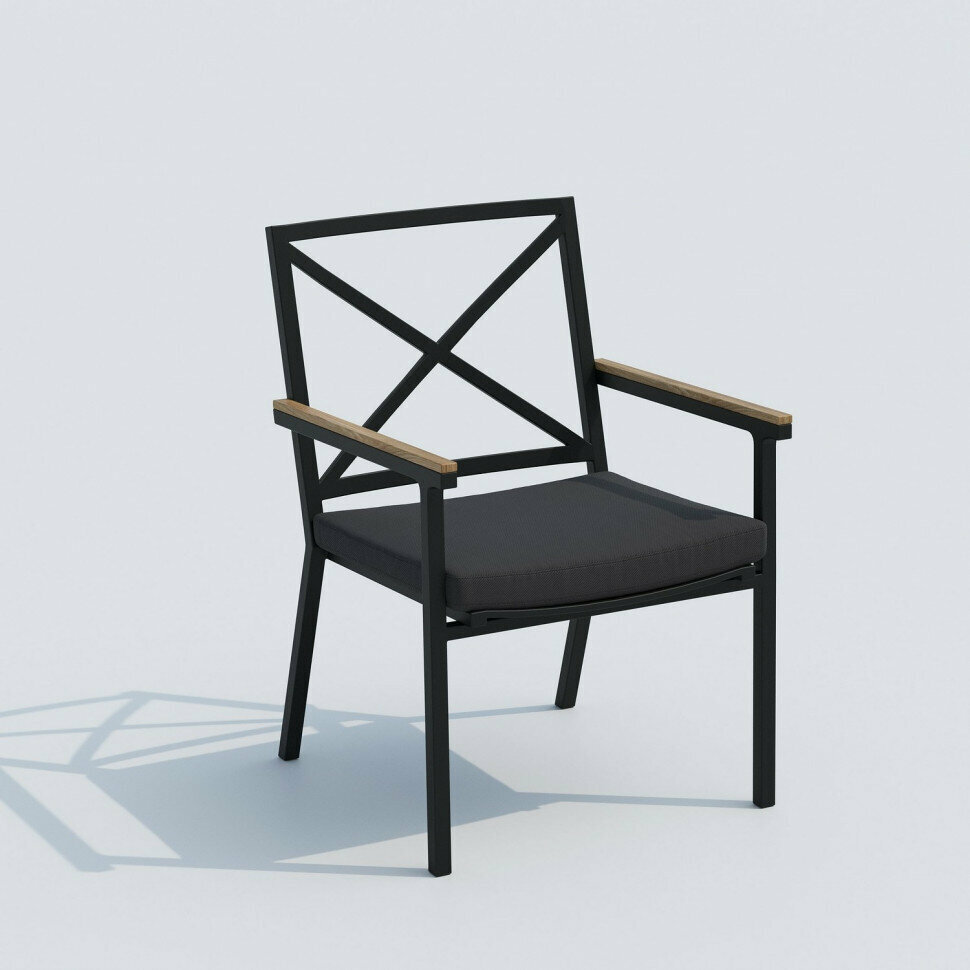 Стул IDEAL PATIO FESTA, алюминий/тик, съёмный чехол, всесезонный, мягкий, 6 шт.