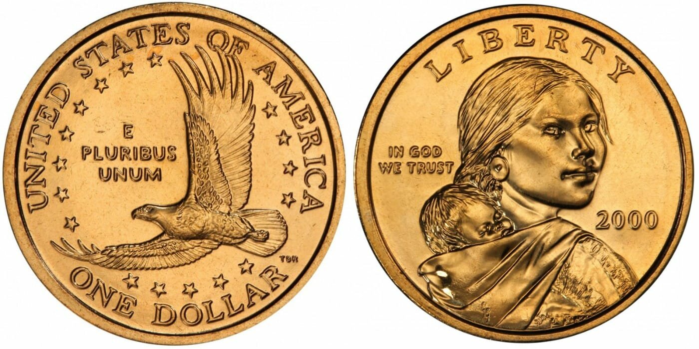 США 1 доллар, 2000-2008 Доллар Сакагавеи - Парящий орёл aUNC