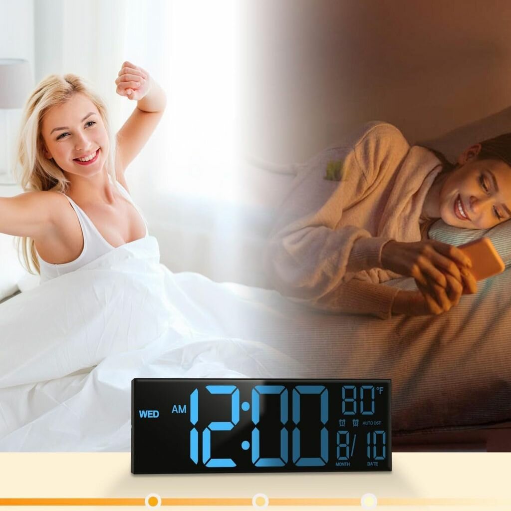 16" LED часы с двумя будильниками и подсветкой