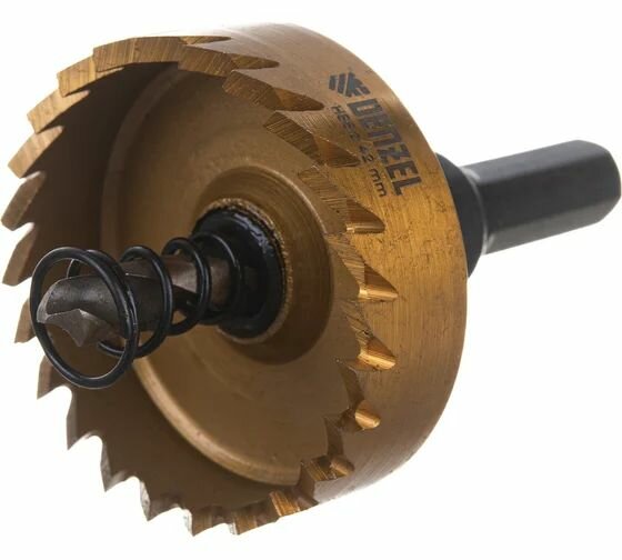 Коронка HSS с нитридтитановым покрытием по металлу 42 мм DENZEL