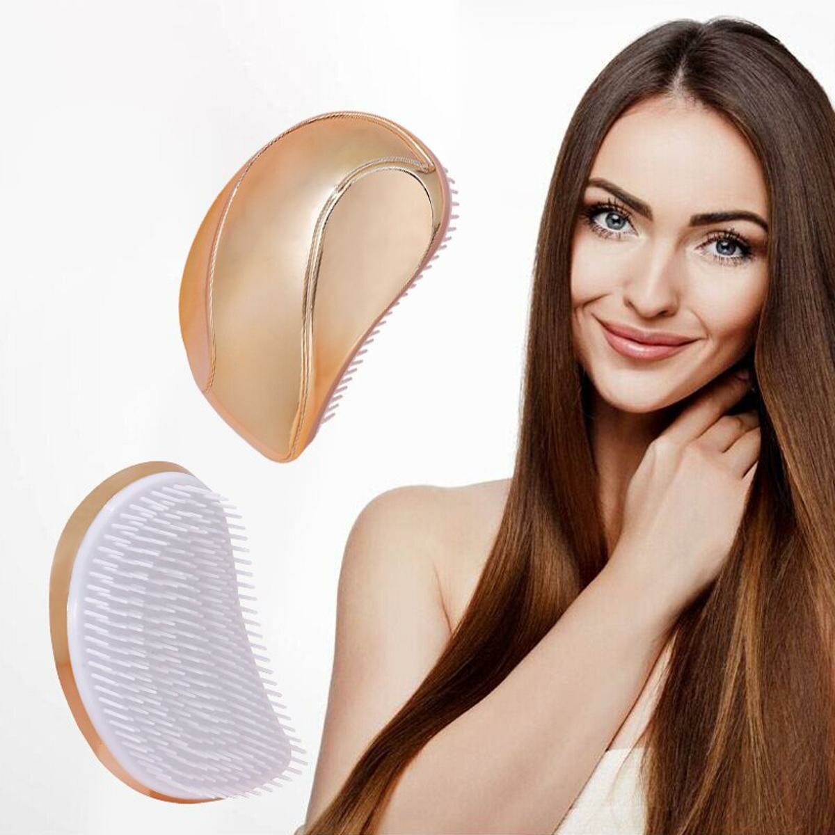 Распутывающая щетка для волос с мягкими зубцами, расческа для волос, волшебные инструменты для укладки волос в парикмахерском салоне, золотая расческа, заказ на внешнюю торговлю