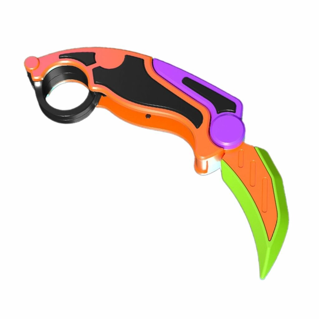 Забавные игрушки, Складной нож-коготь Gravity, напечатанный на 3D-принтере - оранжевый