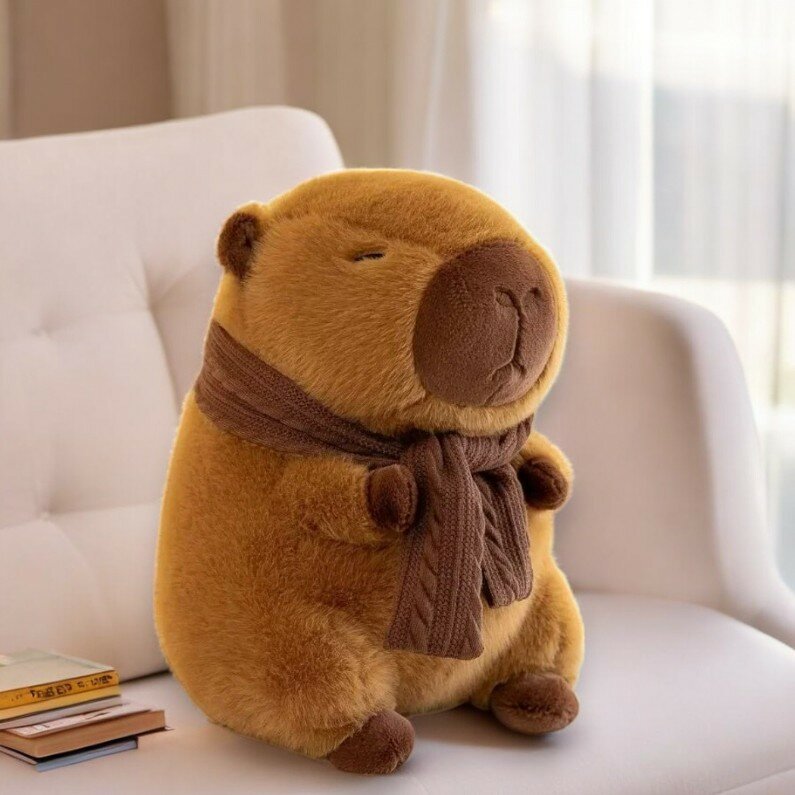 Мягкая игрушка Капибара с шарфом 20см