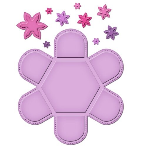 Ножи для вырубки Spellbinders "Shapeabilities" Шестиугольный конверт с закрывающимися лепестками, для скрапбукинга