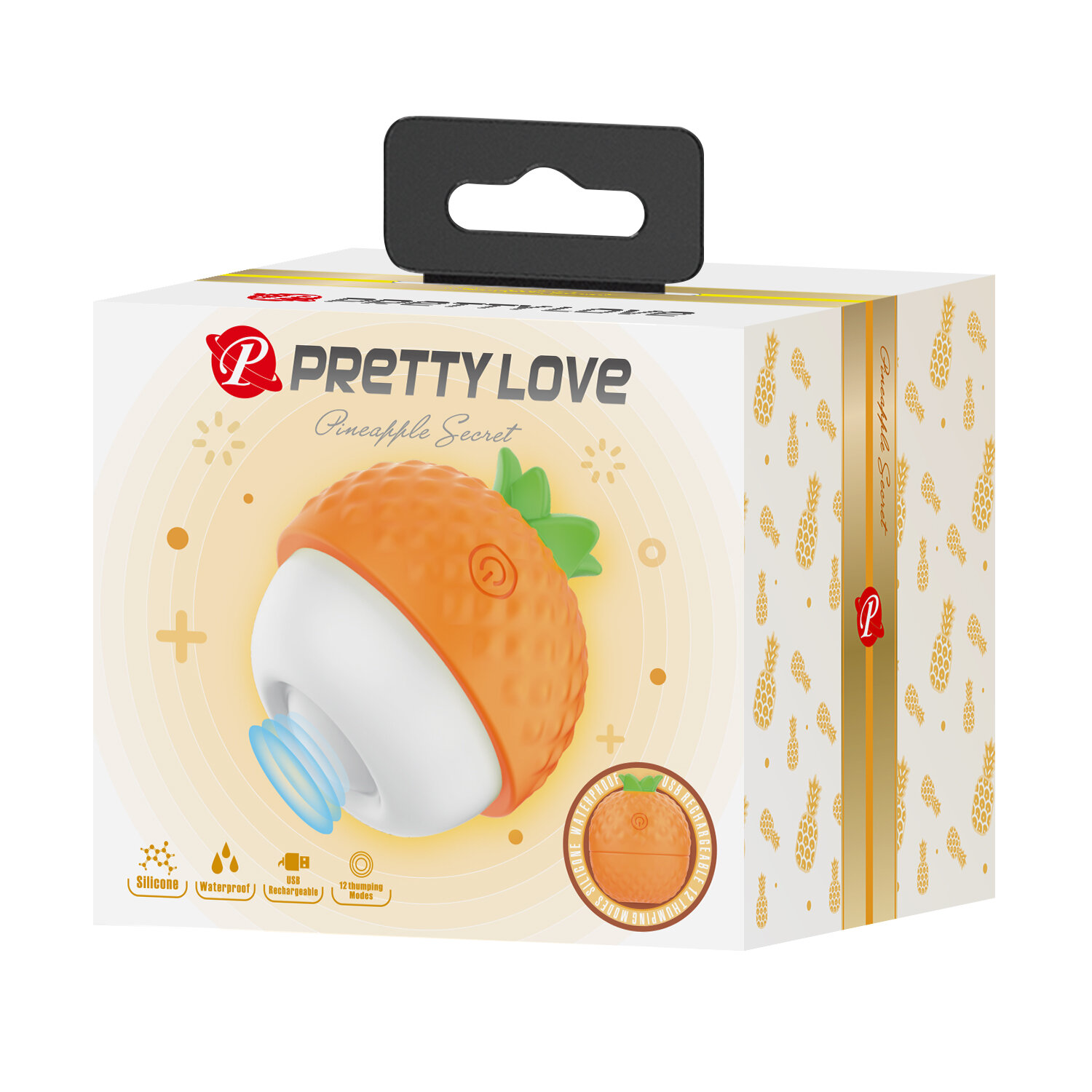 Стимулятор клиторальный Pretty Love "Pinaple", силикон, оранжевый, вибрация, водонепроницаемый