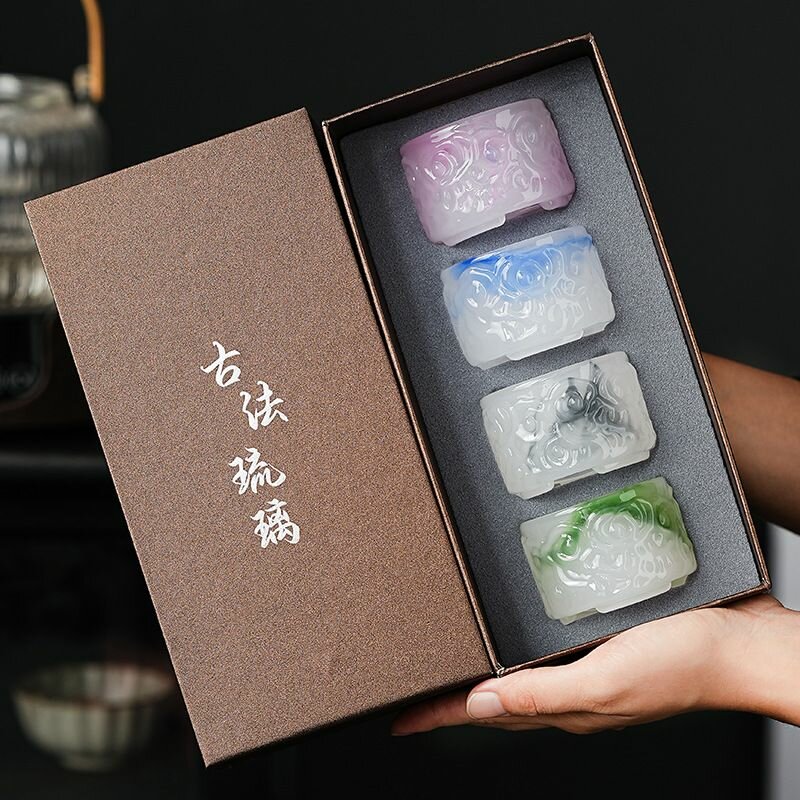 Набор чайных чашек "Xiangyun", доломит/стекло/стеклокерамика/фаянс/хрусталь, 4шт