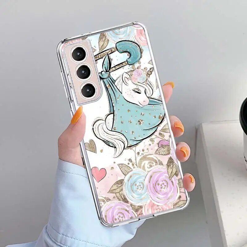 Милый детский чехол для телефона с единорогом для Samsung Galaxy S24 S23 S22 TD714-1, Samsung S25