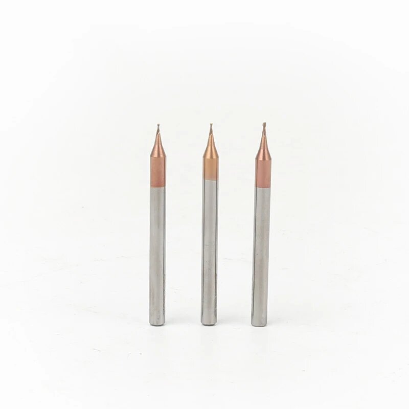 HRC60 0,2-0,9 мм 2-зубая фреза с микроплоским шаровым носом, хвостовик 4 мм, фреза с ЧПУ из карбида вольфрама, мини-фреза с покрытием TiCN AL-D0.2X4DX50L-2F