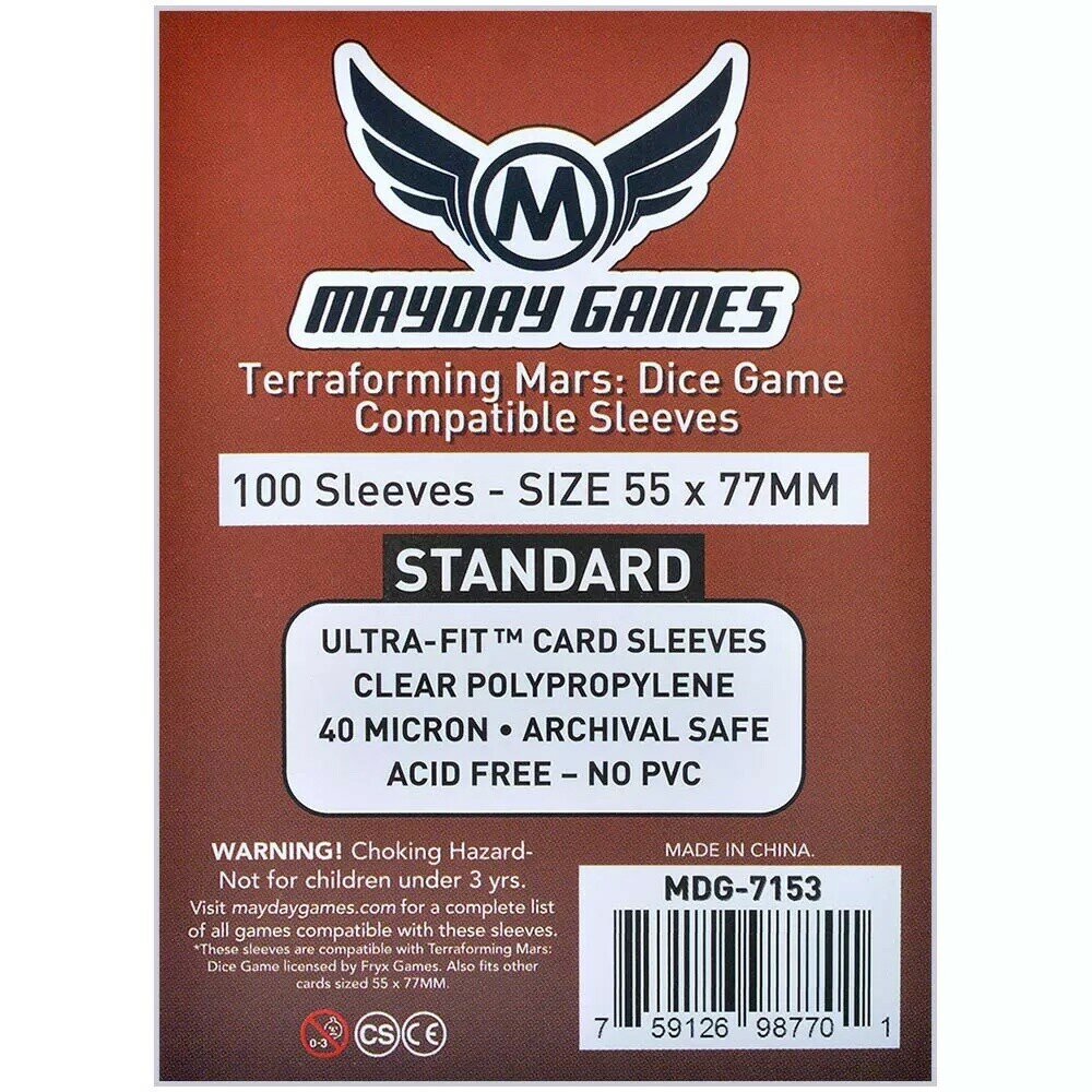 Протекторы MayDay Games Mayday (размер 55х77 мм) 100 шт, стандарт: прозрачные