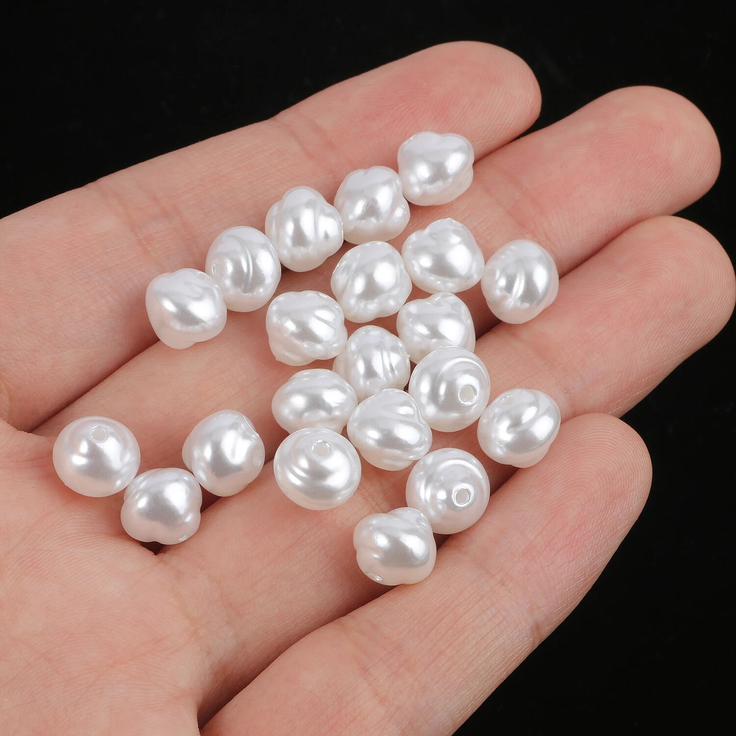 Белые жемчужные бусины 7x8mm, 50шт