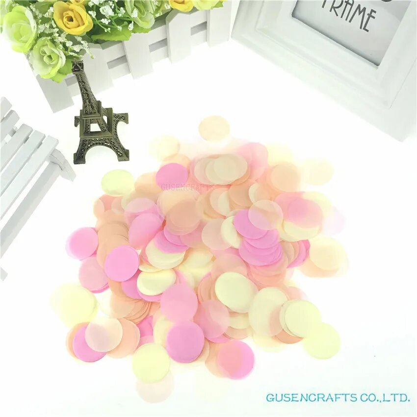 15 г в упаковке, 1 дюйм (2,5 см), яркие цвета, смешанные конфетти, украшения для свадебной вечеринки, стола