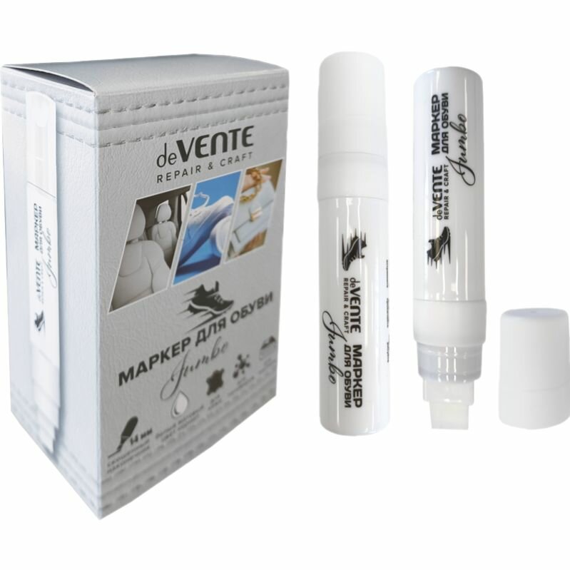 Маркер для обуви deVENTE "Jumbo", 14 мм, белый матовый (5044415)