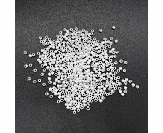 Бусины жемчужные, белый 3 мм, 500 грамм.