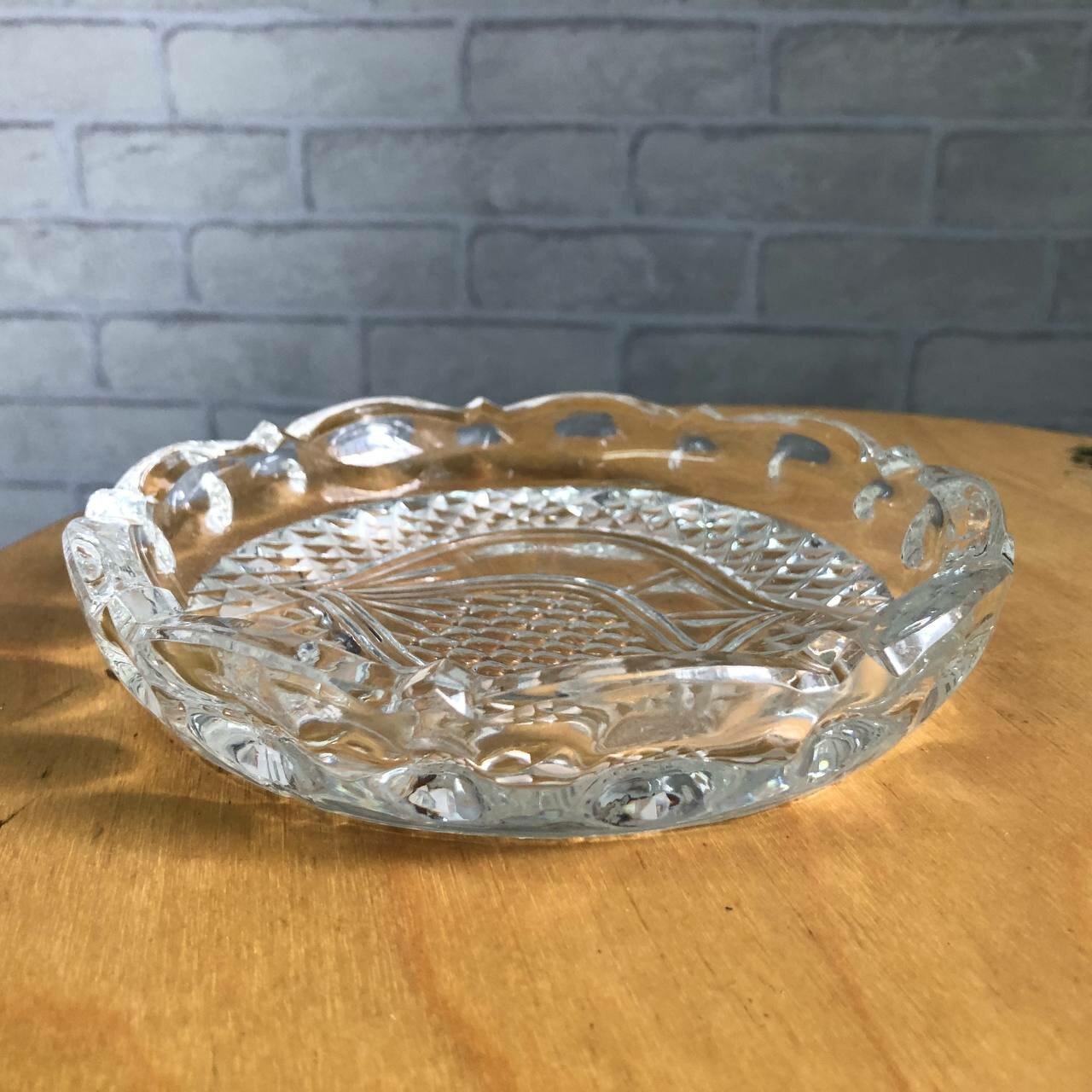 Конфетница винтажная, Гусь-хрустальныц, СССР, 15.5 3см, хрусталь, гранение "